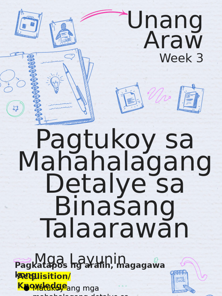 Filipino 5 - Pagtukoy Sa Mahahalagang Detalye NG Talaarawan (Day 1 ...