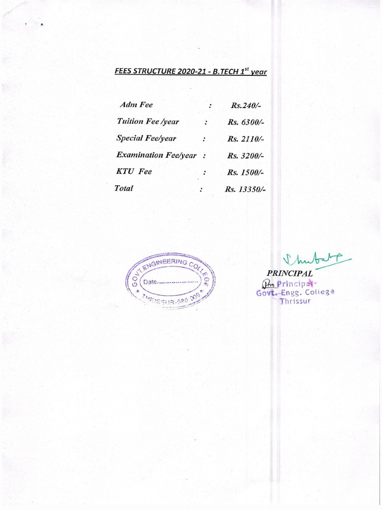 Fee Structure 2020 21 Pdf