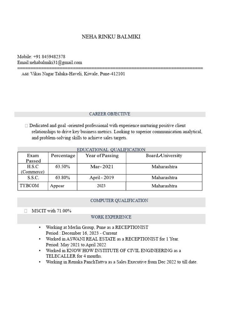 Neha Balmiki 1 | PDF