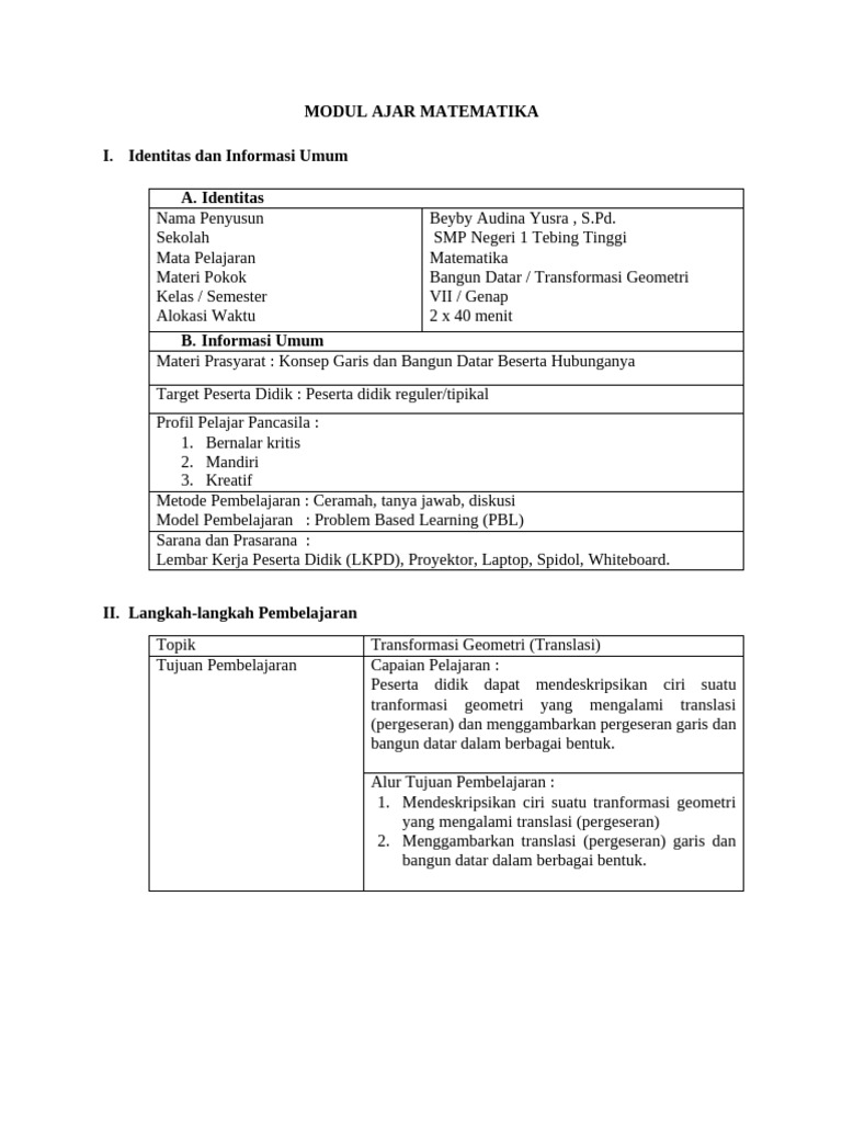 Modul Matematika Observasi | PDF