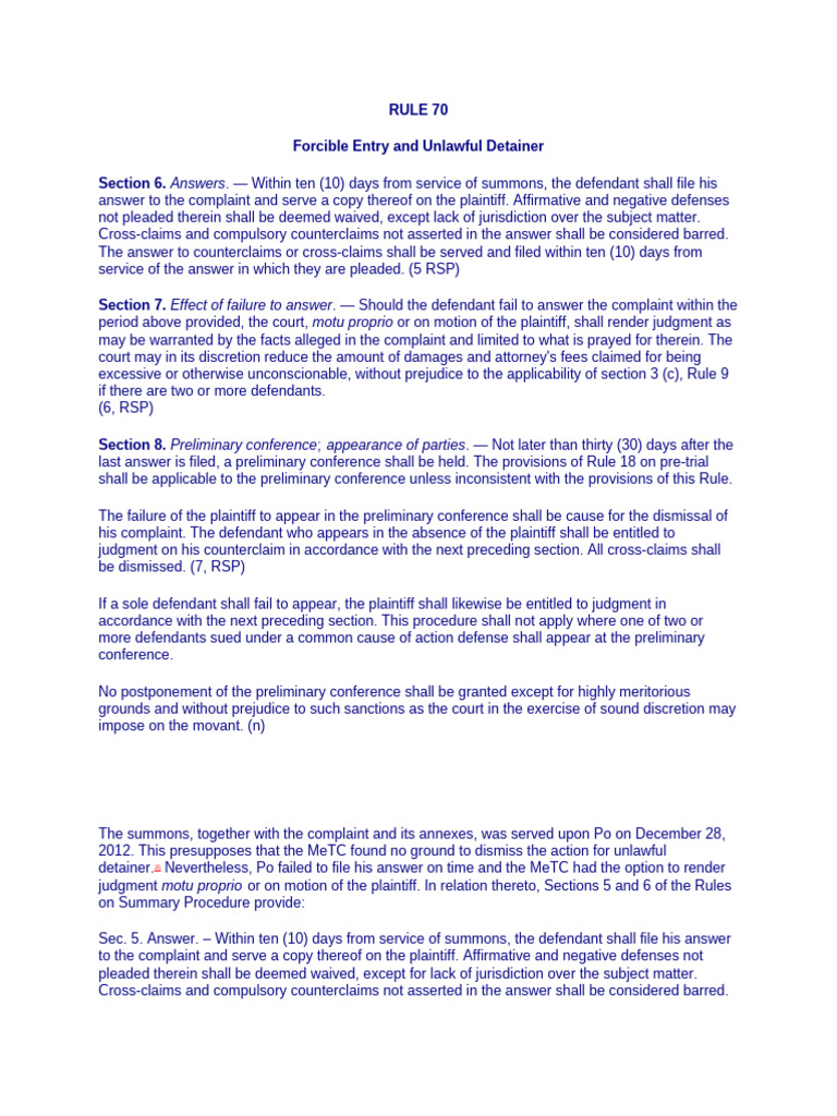 Rule 70 | PDF
