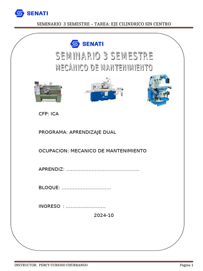 Hoja de Trabajo Torno Eje Cilindrico Sin Centro-2024 - 10 | PDF