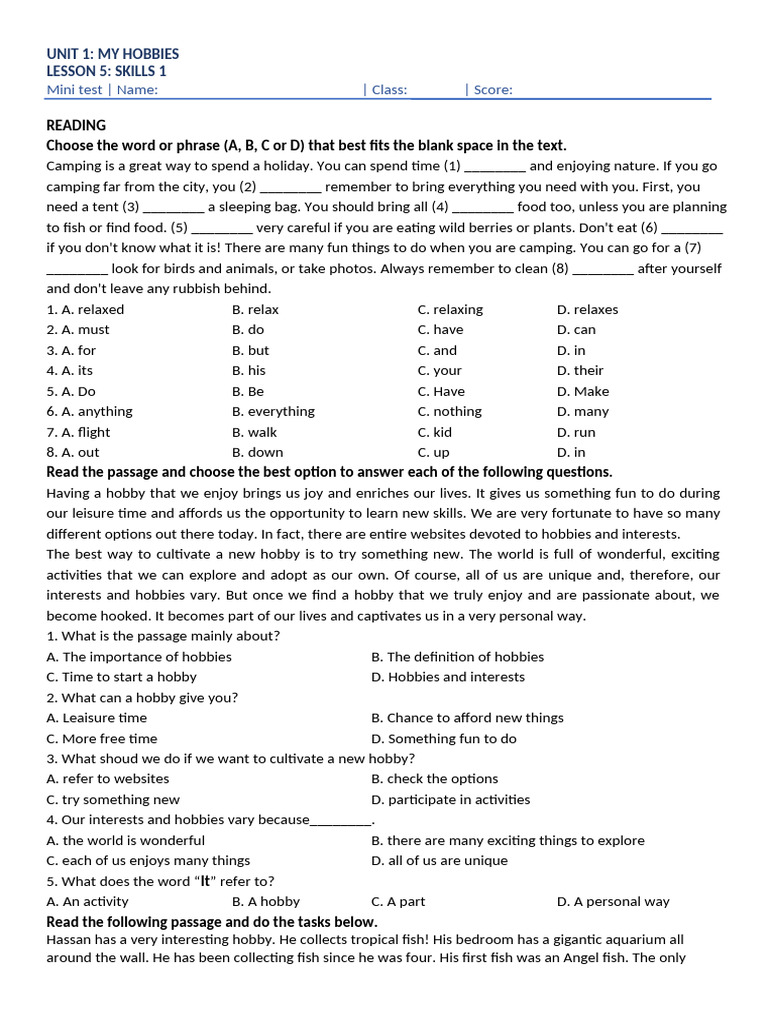G7 Unit 1 Lesson 5 | PDF | Language Arts & Discipline | Self-Improvement