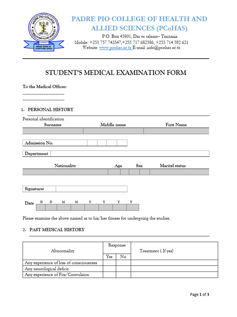 STUDENT-medical-form | PDF