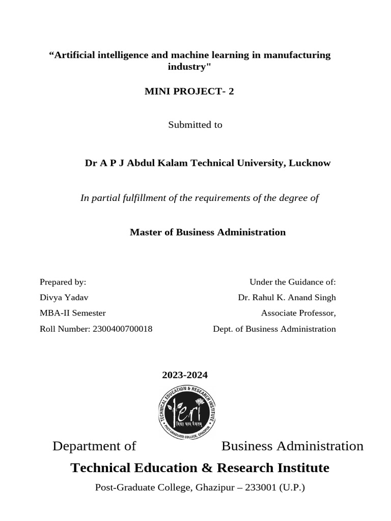 AI & ML in Manufacturing Industry Insights | PDF | Computers