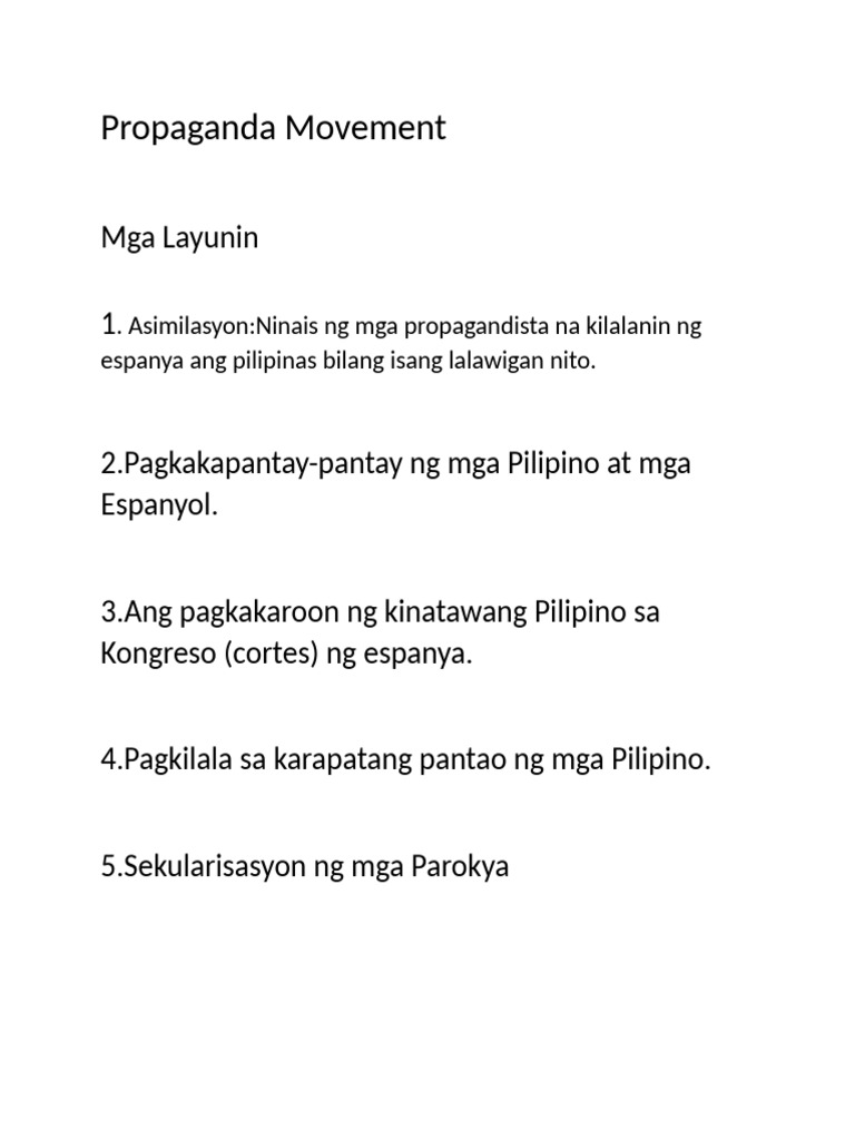 Propaganda Movement x2 | PDF