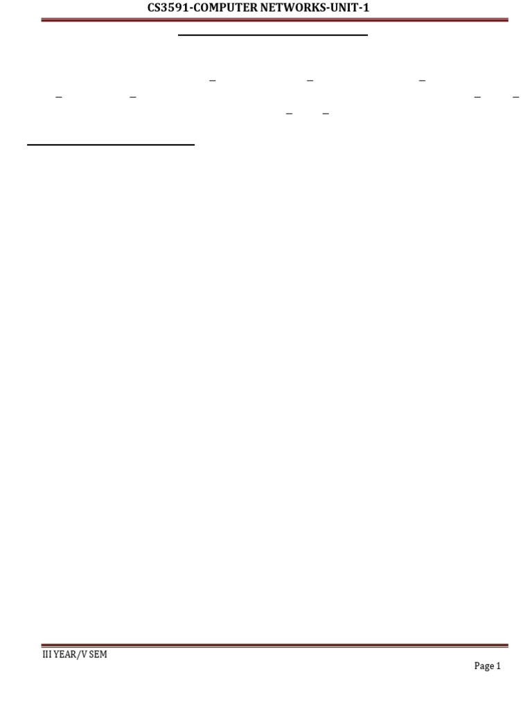 Cs3591-Cn-Unit-1 Notes | PDF