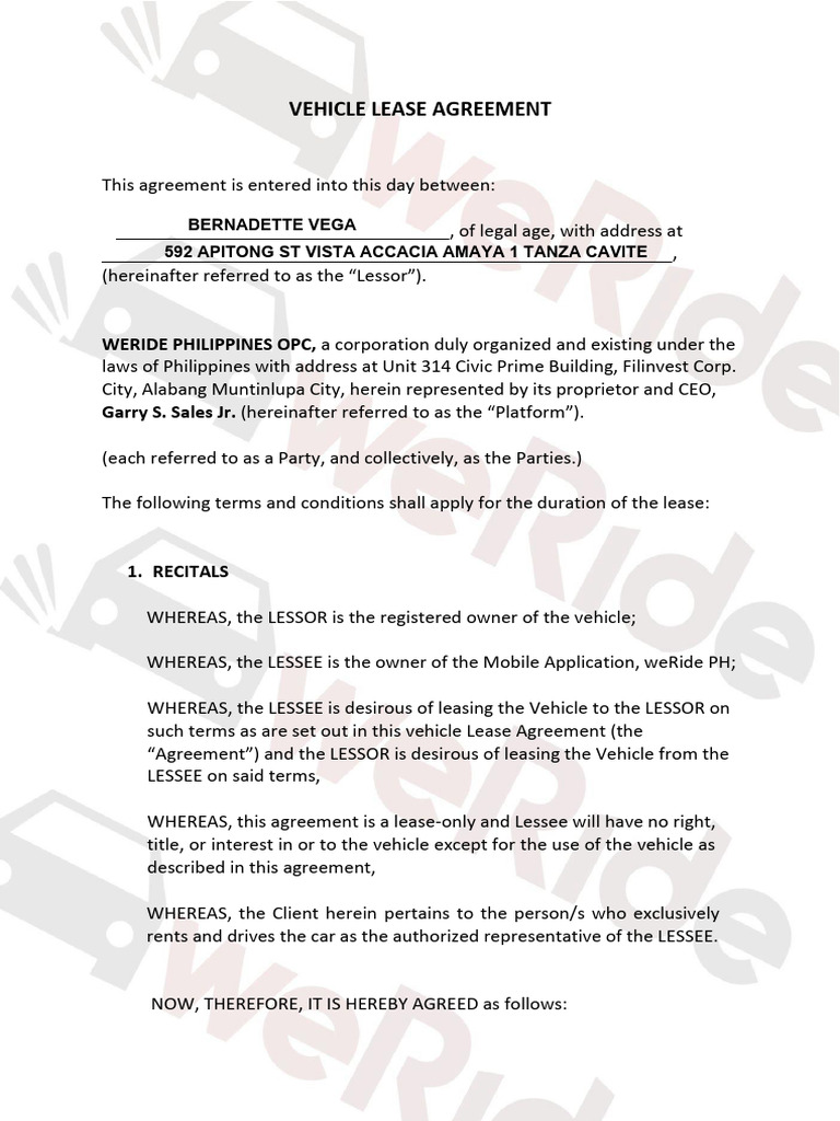 VEHICLE-AGREEMENT-Open-Contract-1_FILL | PDF