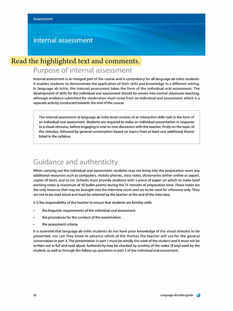 IA - Individual Oral - Ab Initio Guide | PDF