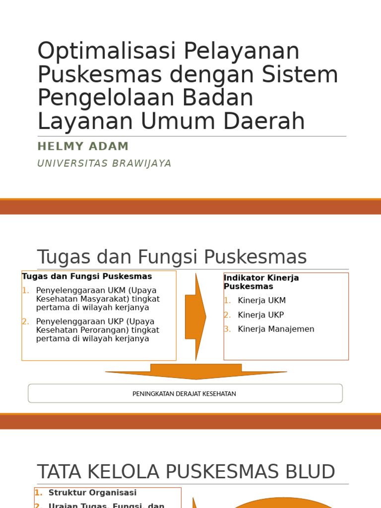 Optimalisasi Pelayanan Puskesmas Dengan Sistem Pengelolaan Badan Layanan | PDF