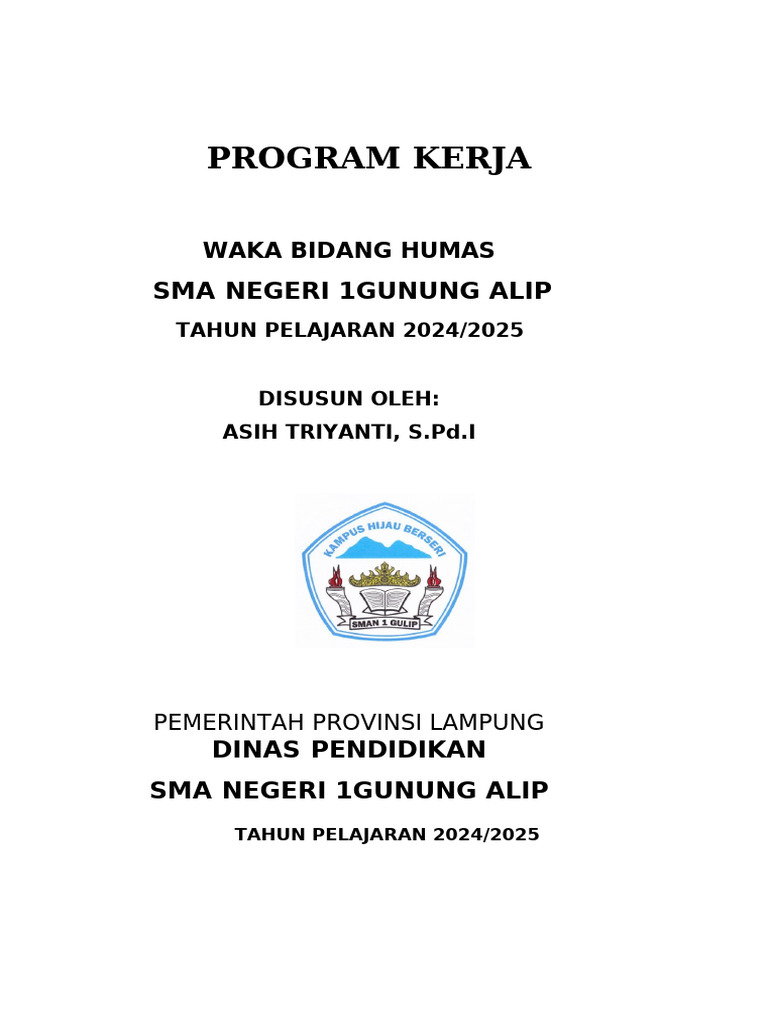 Program-Kerja-Waka-Humas Jadi | PDF