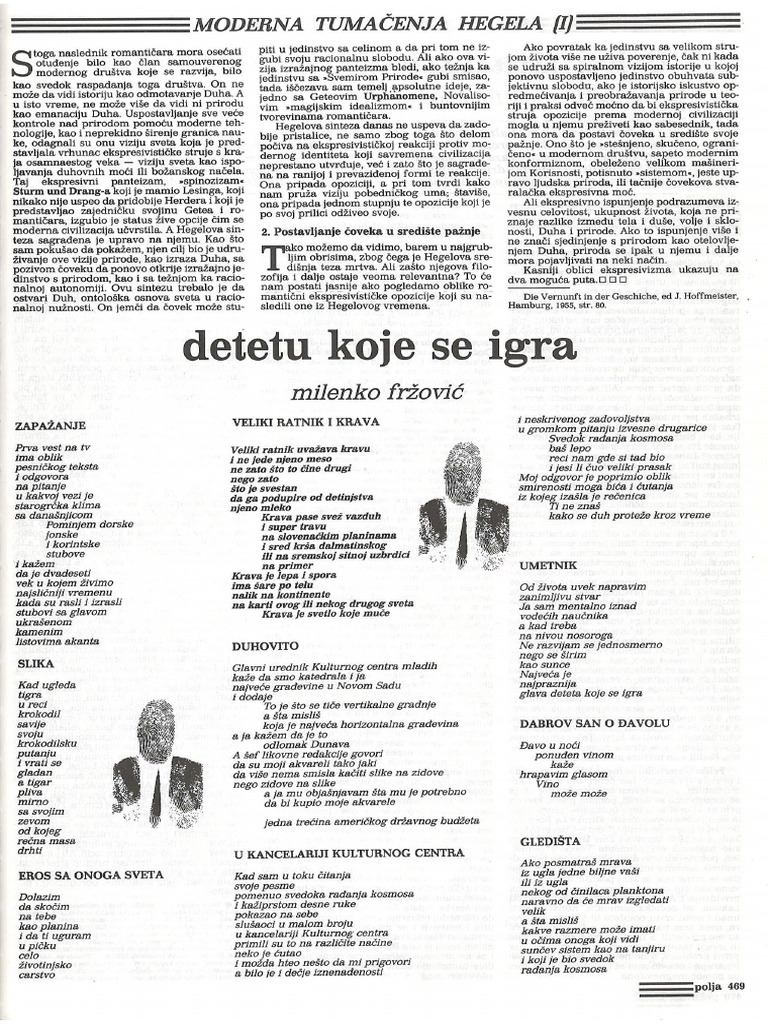 Milenko Frzovic, Detetu Koje Se Igra | PDF