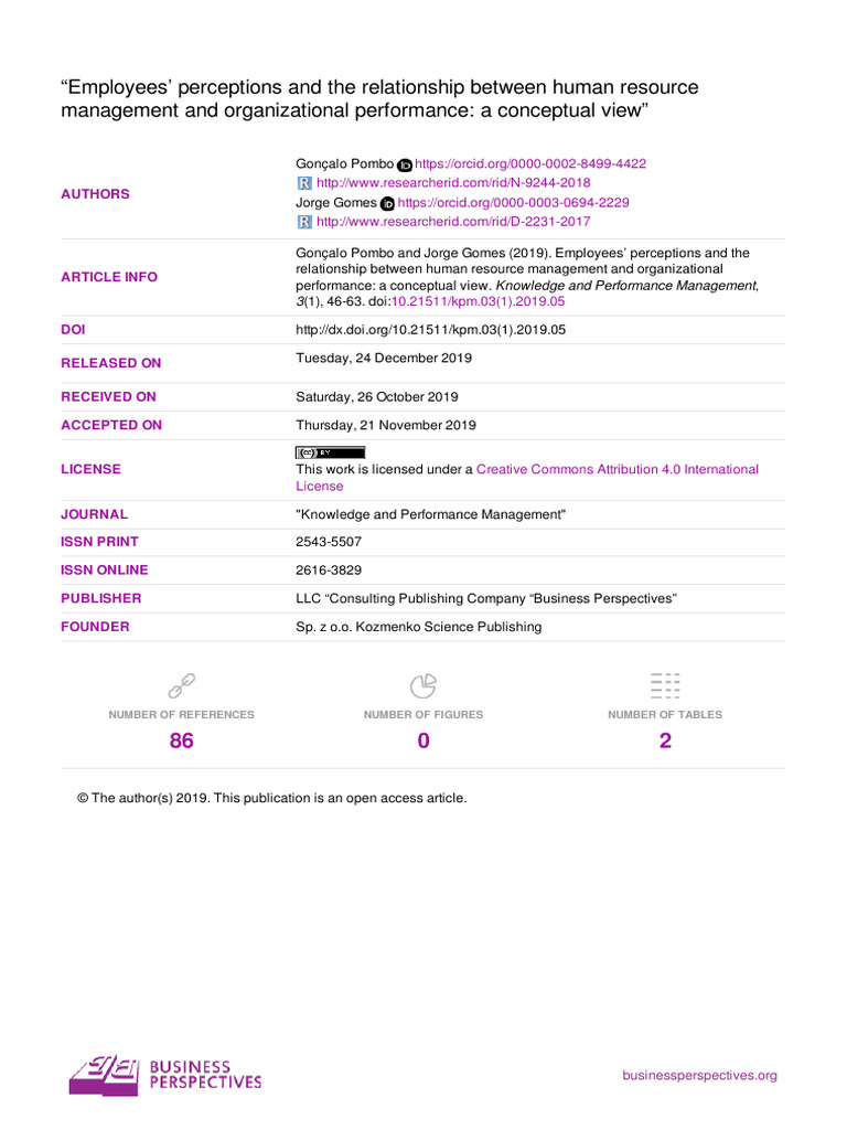 HR Perceptions & Performance Link | PDF | Business | Self-Improvement