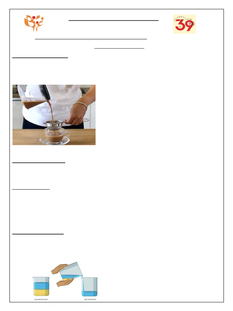 Grade 6 SEPARATION OF SUBSTANCES STUDY MATERIAL | PDF