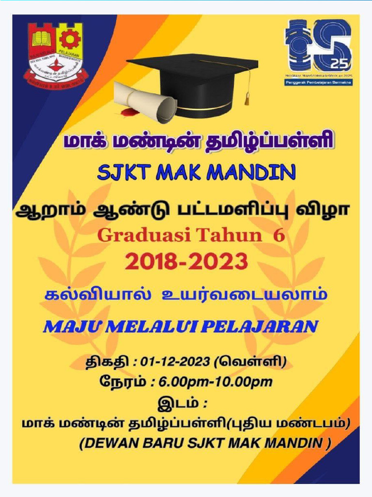 Buku Program Majlis Graduasi SJKTMM 2023 | PDF