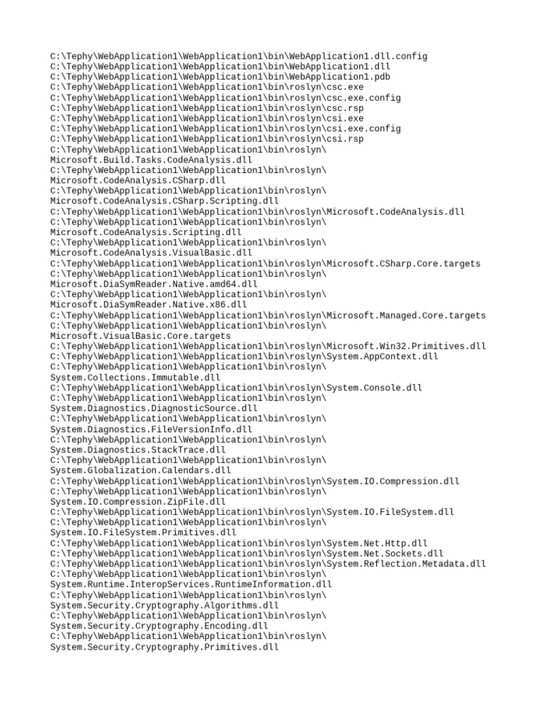 WebApplication1.csproj.FileListAbsolute | PDF