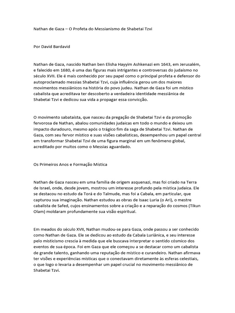 Nathan de Gaza - David Bardavid | PDF
