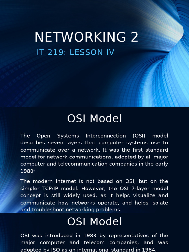 Networking 2 Midterm Lesson Iv | PDF | Technology & Engineering