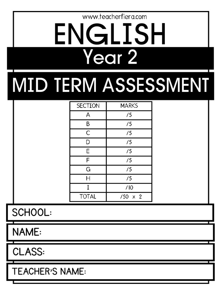YEAR 2 MID TERM ASSESSMENT 2018 Teacherfiera | PDF