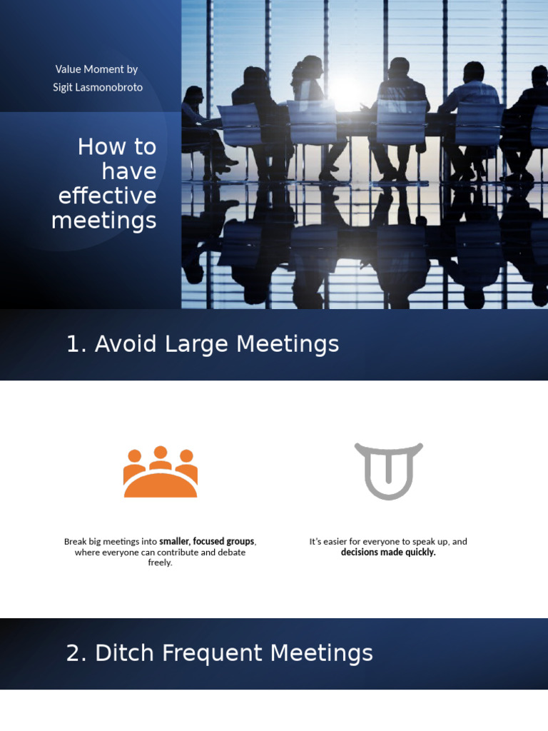 Value Moments - How To Have Effective Meetings | PDF