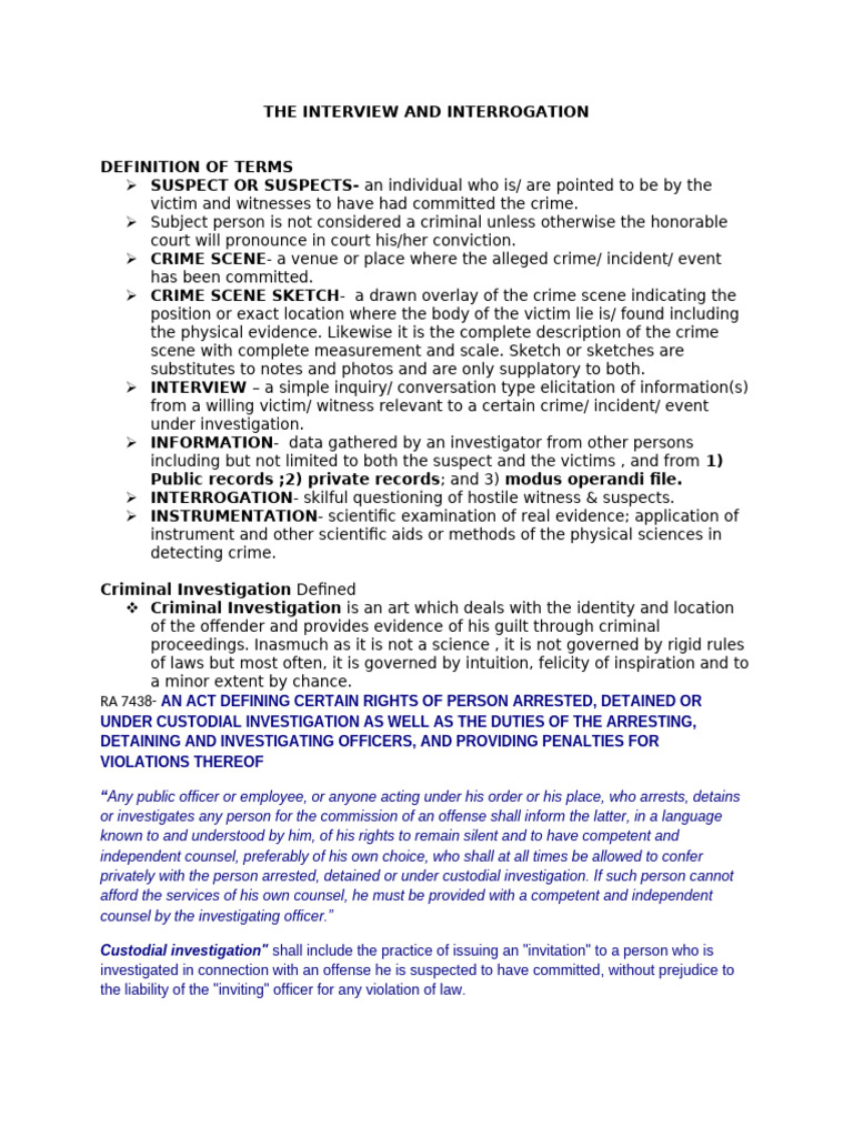 Interview-and-Interrogation-Topics | PDF