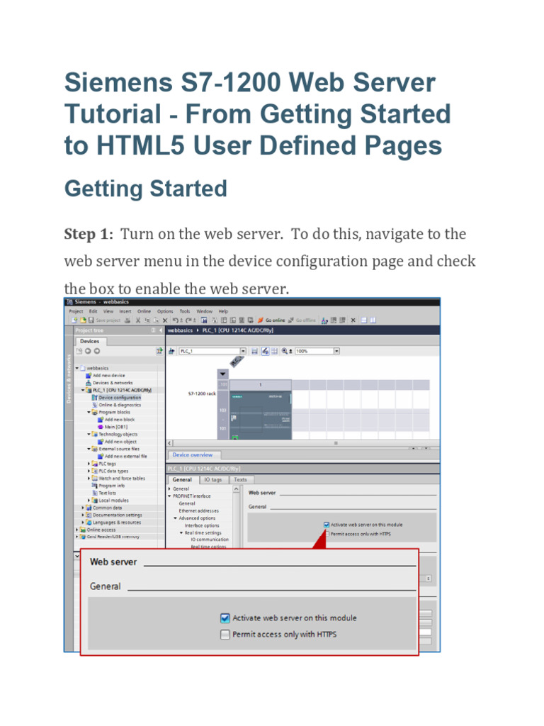 Tài Liệu TK Chương 5 Siemens S7-1200 Web Server Tutorial | PDF