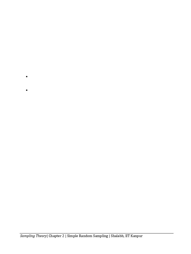 Chapter2 Sampling Simple Random Sampling | PDF