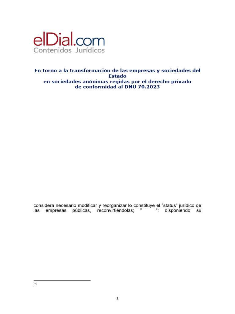 Transformacion de Sociedades Del Estado Junyent Bas | PDF