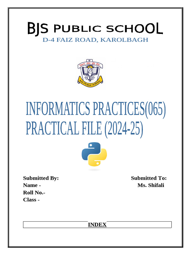 Ip Practical File Front Page | PDF