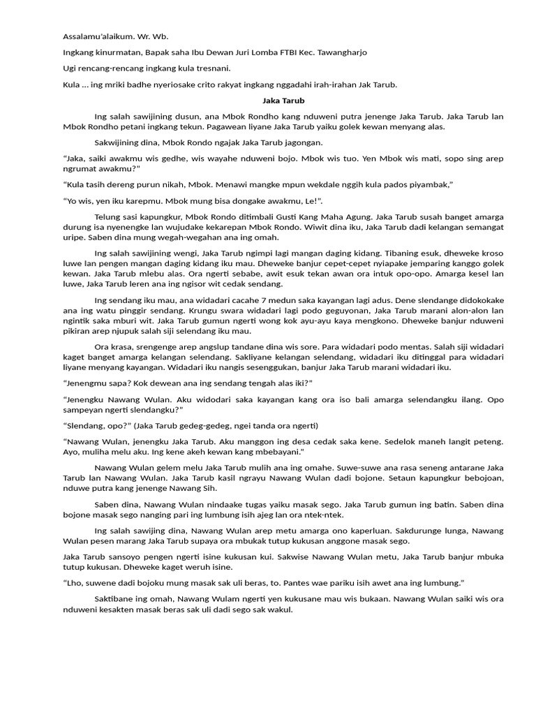 Dongeng Jaka Tarub | PDF