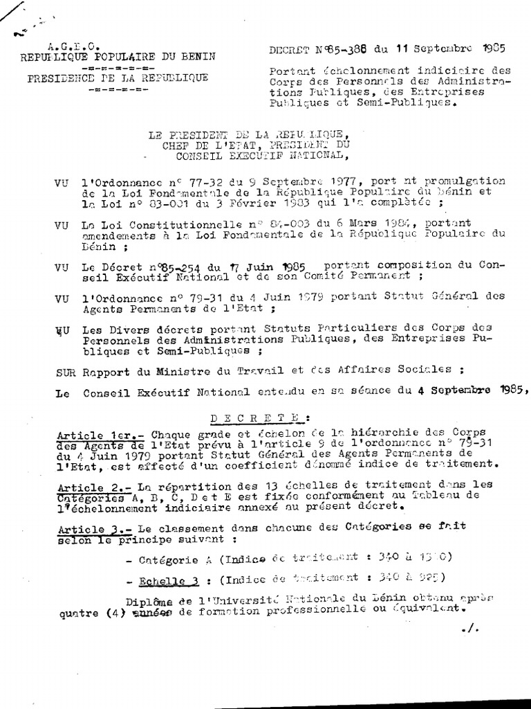 Decret 1985 388 | PDF