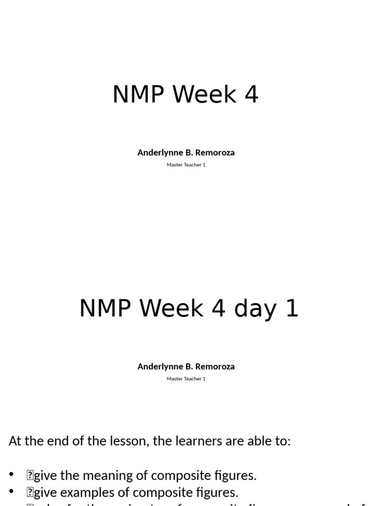 NMP Q1 Week 4.pptx Day 1 To 4 | PDF