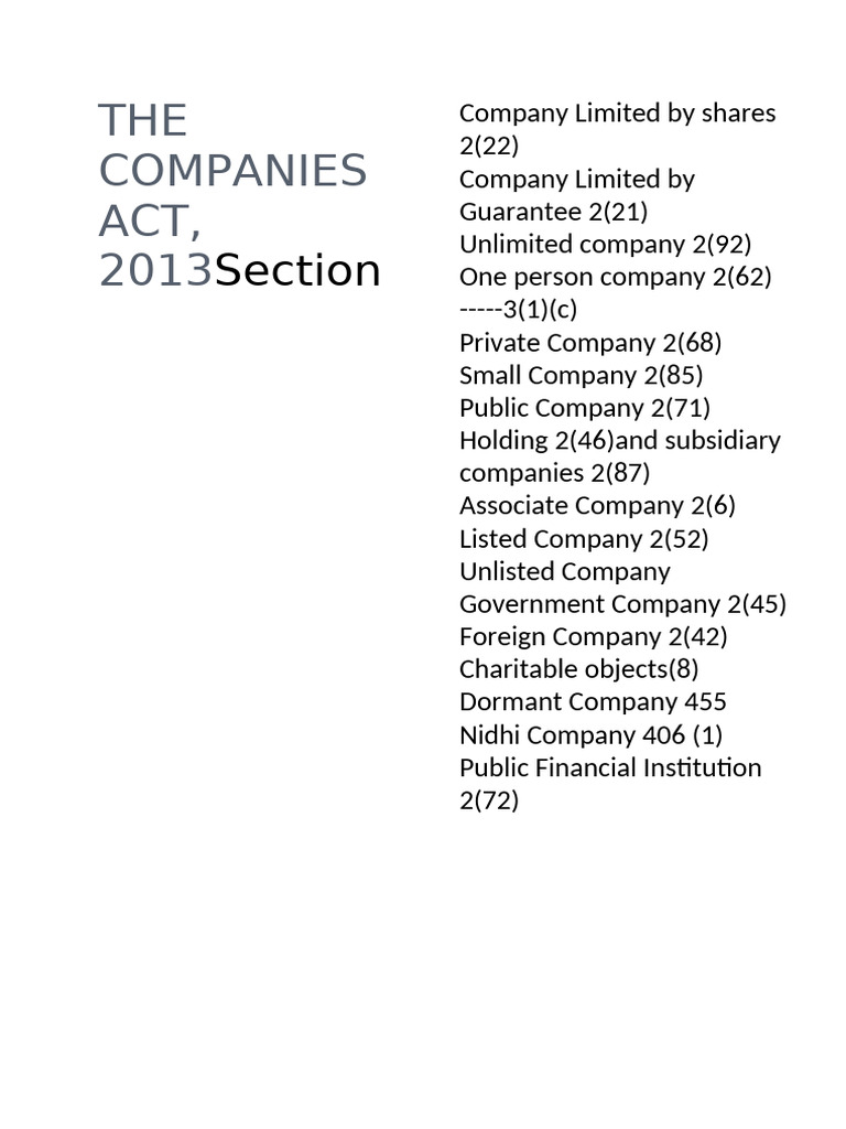 The Companies Act | PDF