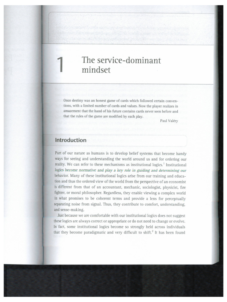 Service-Dominant Logic Premises Perspectives Possi | PDF