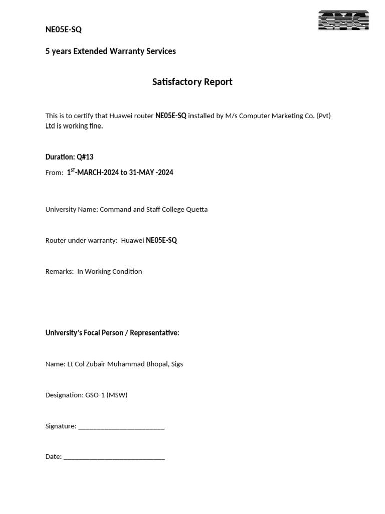 Satisfactory Report NE05E Format (amended) 1ST-SEPTEMBER-2023 to 30 ...