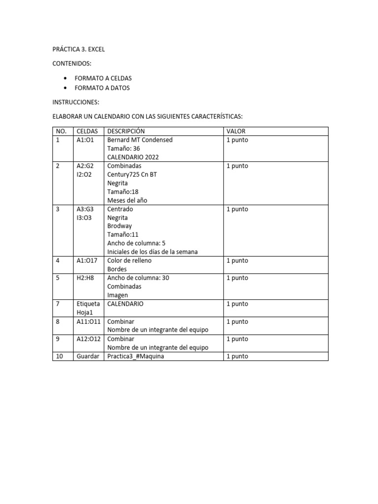 PRACTICA 3 - Excel | PDF