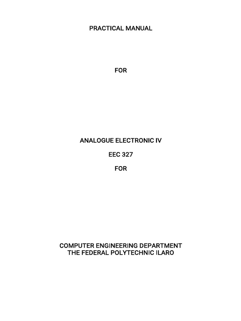 EEC327 Practical Manual | PDF