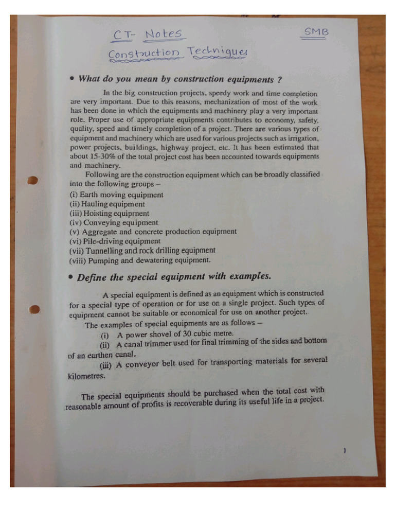 Construction Technics Notes | PDF
