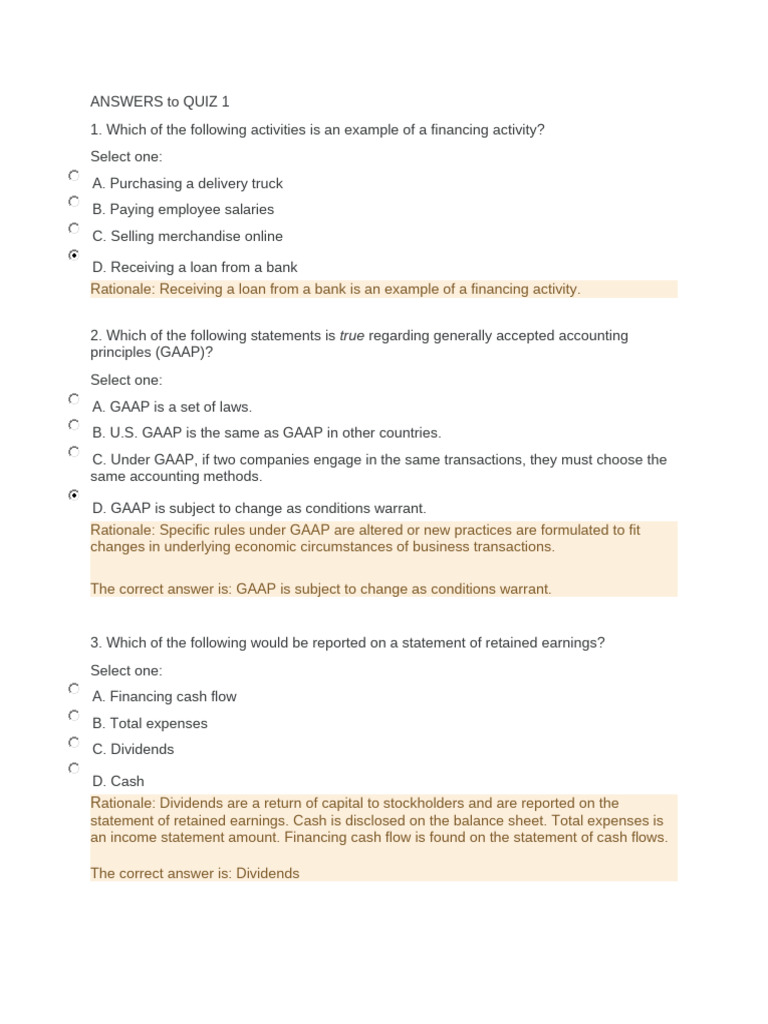 Chapter 1 - Quiz Question | PDF