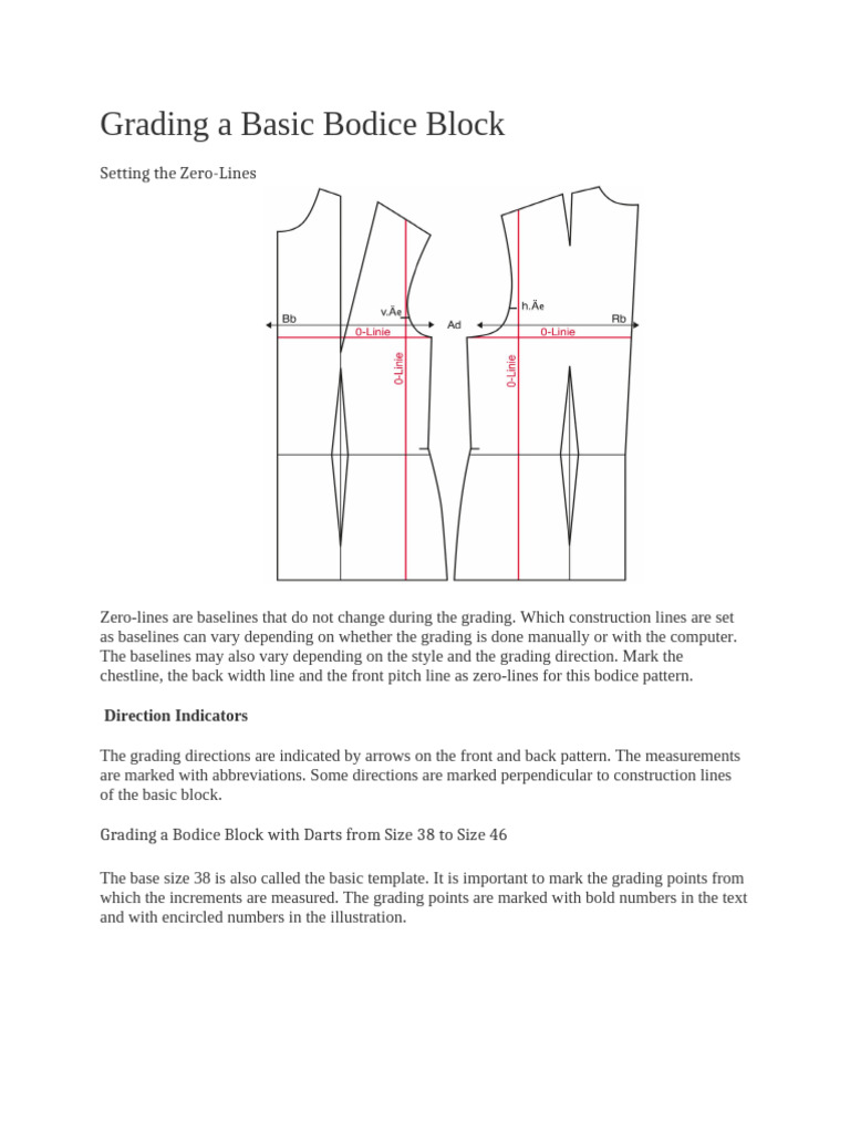 Grading A Basic Bodice Block | PDF