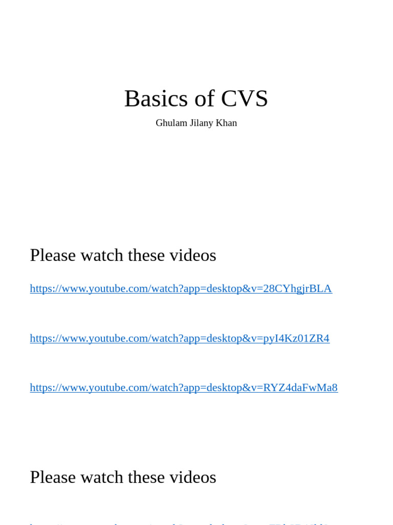 Basics of CVS | PDF