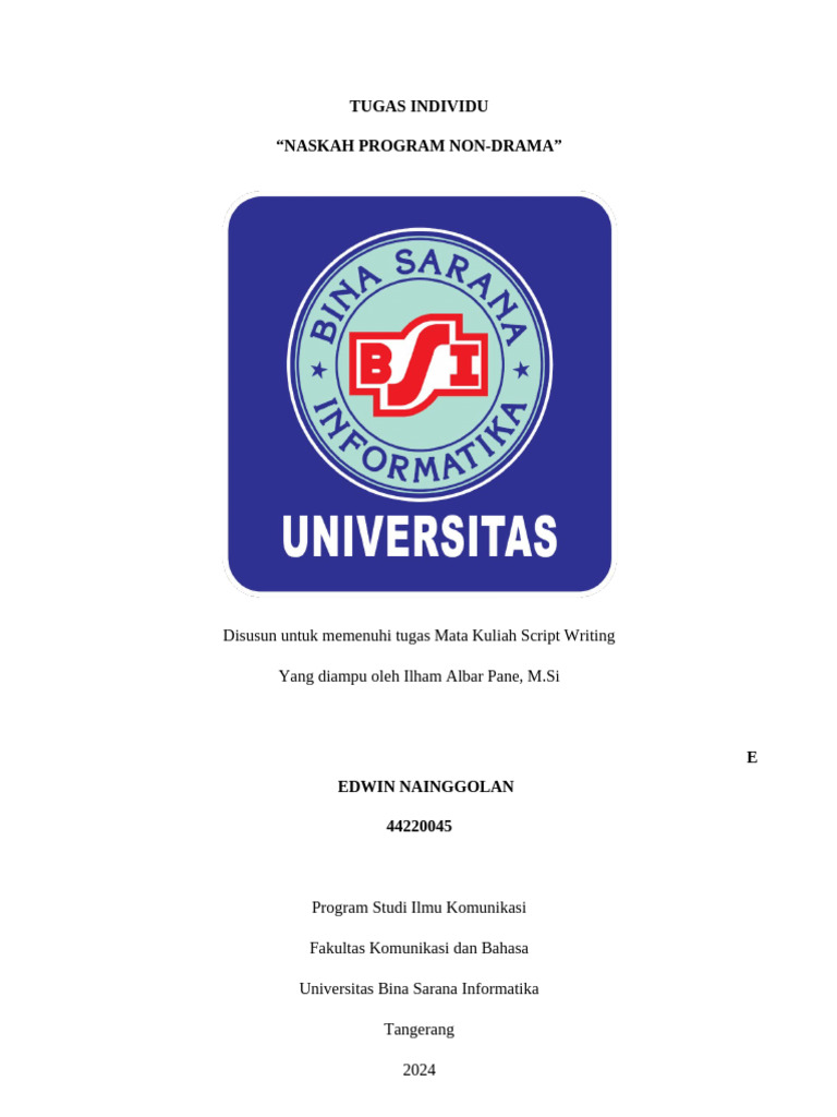 Tugas Individu Script Writing | PDF