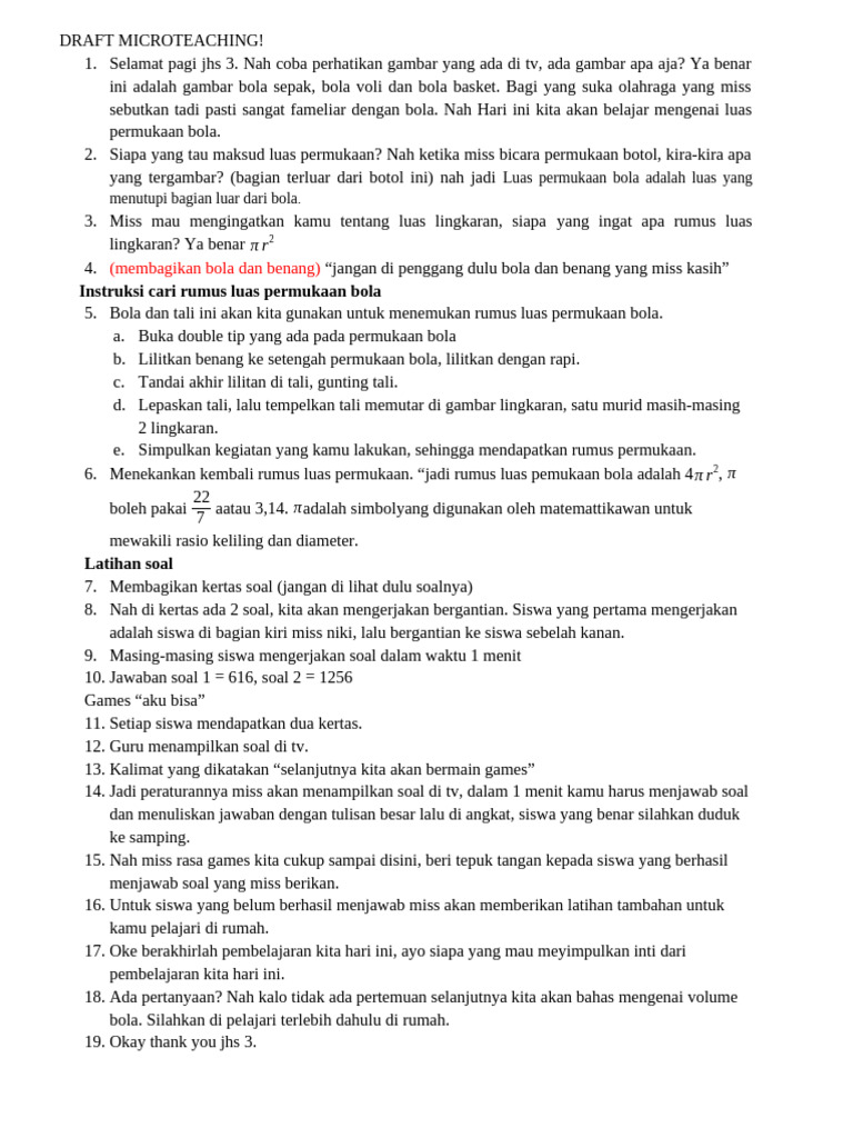 Draft Microteaching | PDF