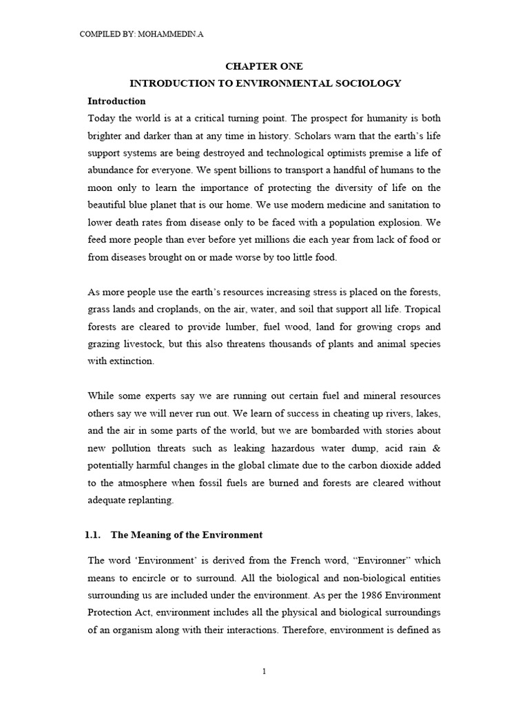 Envi Chapter One-1 | PDF