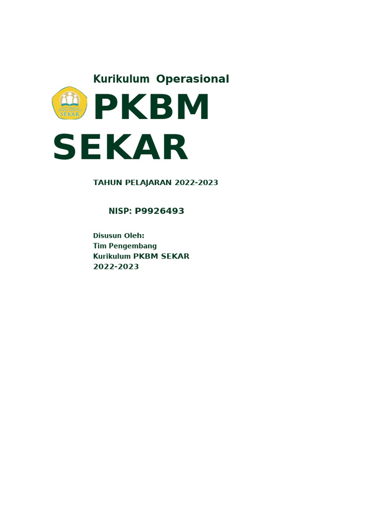 Isi KOSP PKBM Sekar (Frisna) | PDF