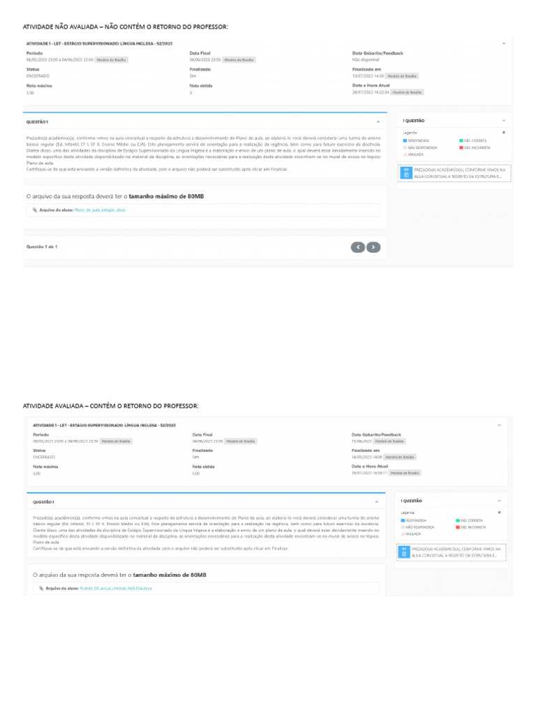 Plano de Aula Unice | PDF