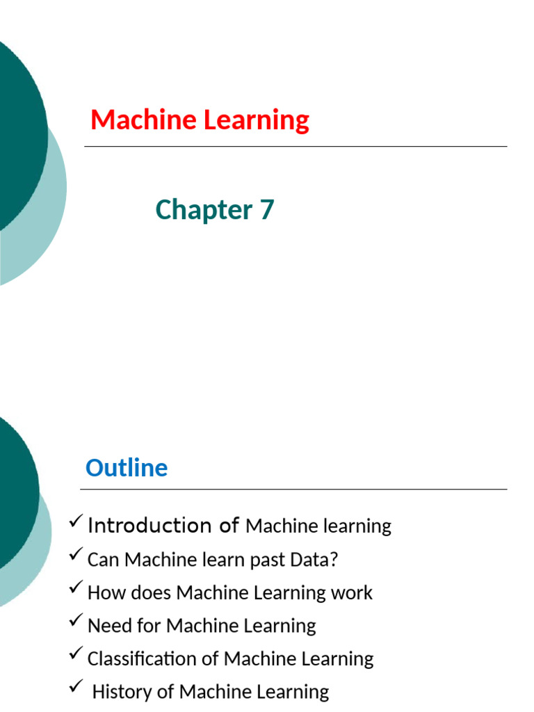 Chapter 7 Machine Learning | PDF
