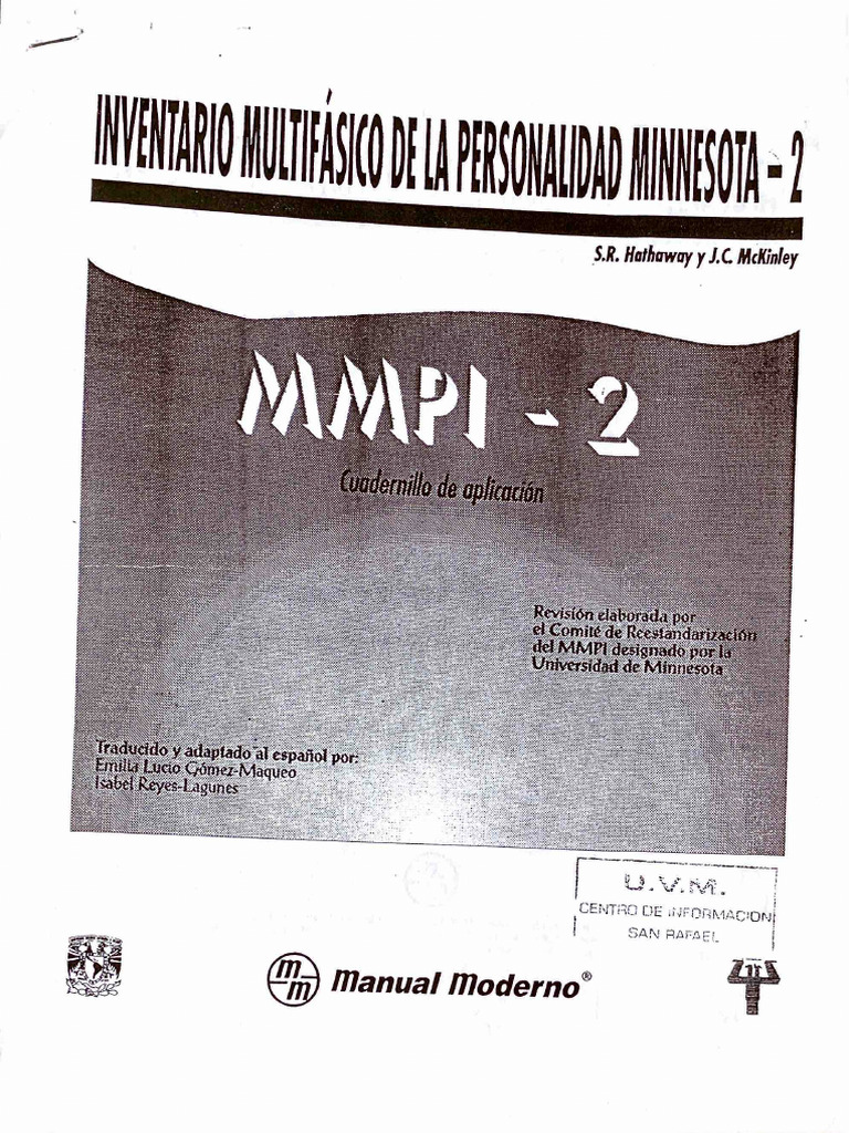 MMPI-2 (Cuadernillo de Aplicación) | PDF