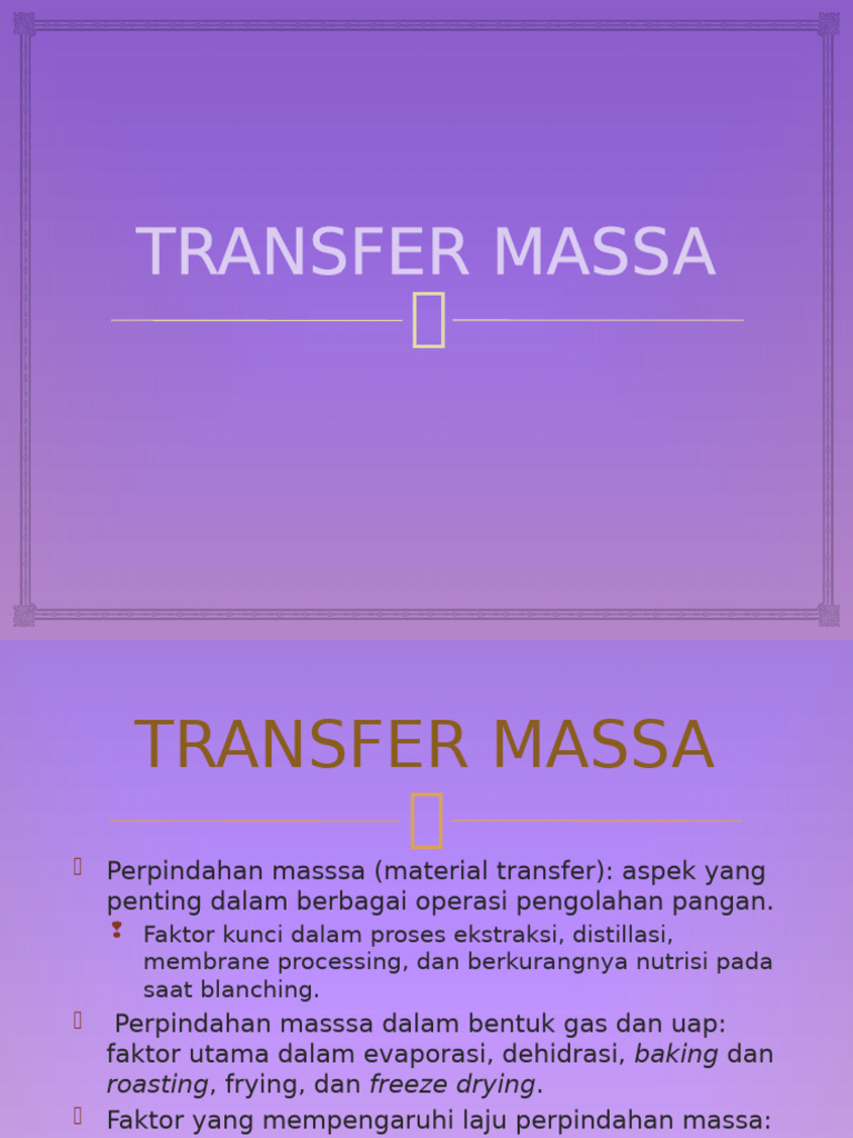 Transfer Massa | PDF