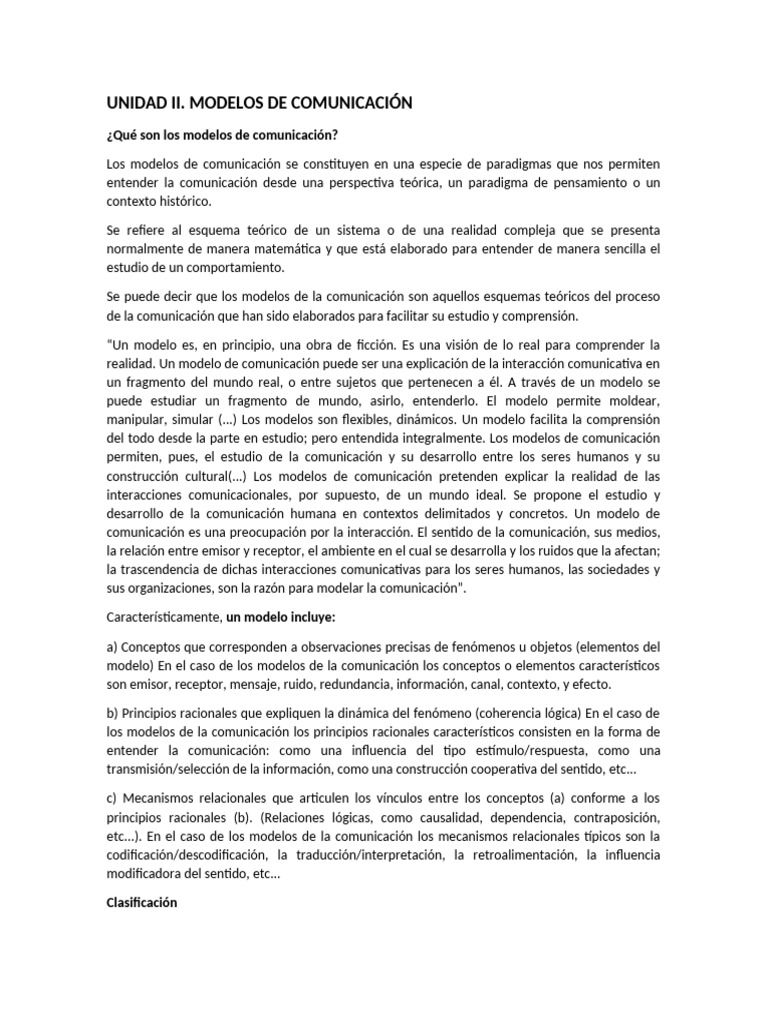 MODELOS DE COMUNICACION | PDF